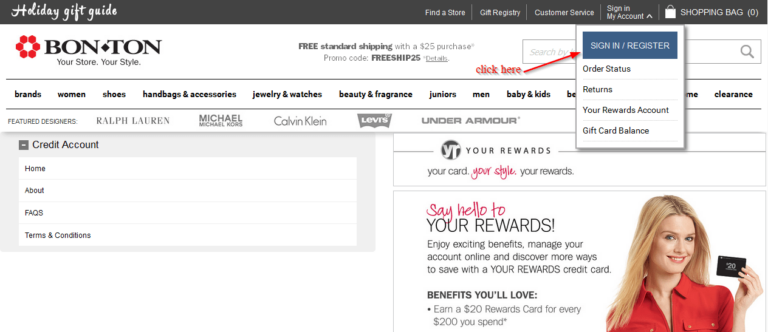 Bonton Credit Card Login