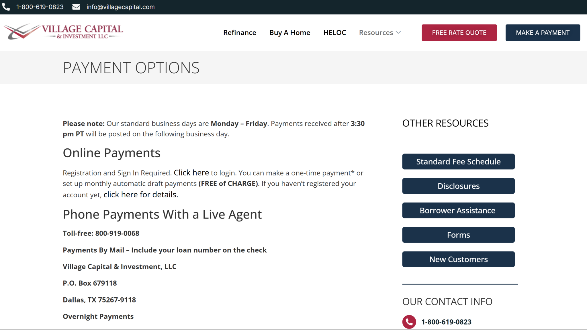 Village Capital & Investment Mortgage Payment Online - Fast Support